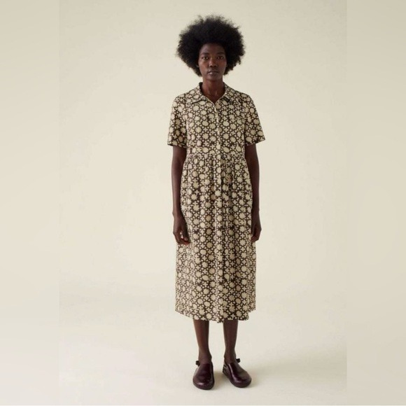 Toast | Dresses | Toast Selma Seaflower Cotton Midi Shirt Dress Size ...